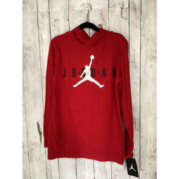 Jordan | Shirts & Tops | Air Jordan Sweaters Youth Boys Red Hooded ...